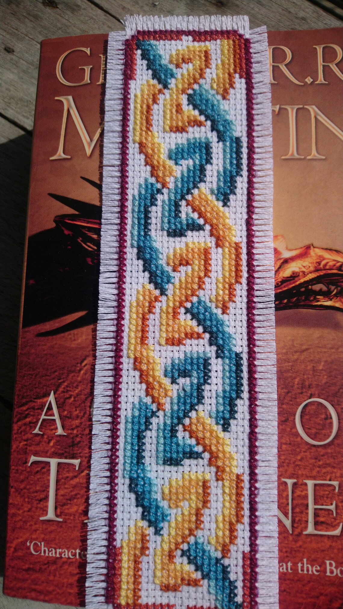 Handmade Celtic Cross Stitch Bookmark, Finished Cross Stitch Bookmark ...