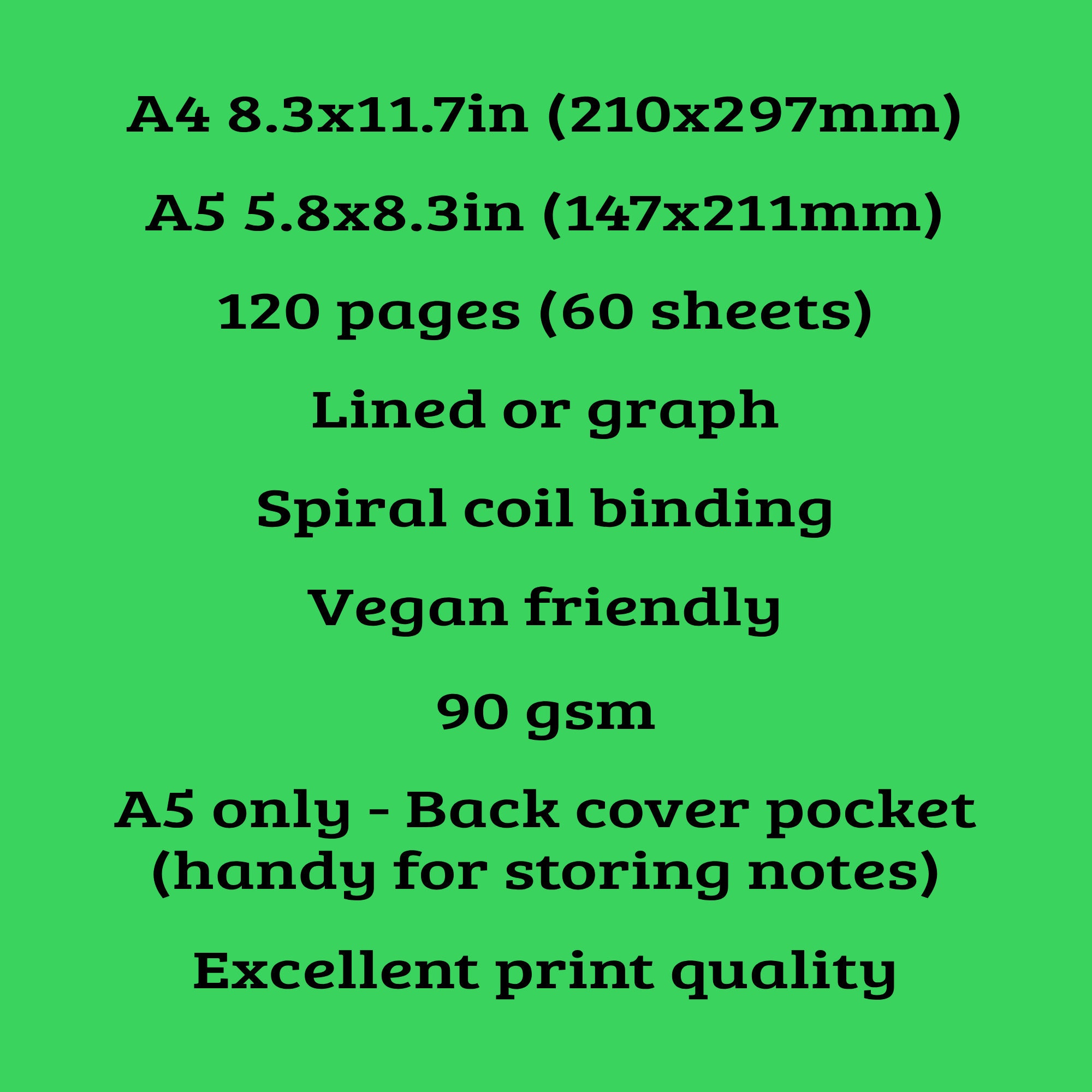 Personalised A4/A5 Spiral Bound Notebook – 120 Pages – Lined or Dot ...