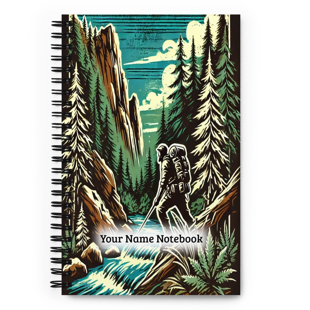 Personalized Spiral Notebook Outdoor Adventurer and Wilderness Design ...