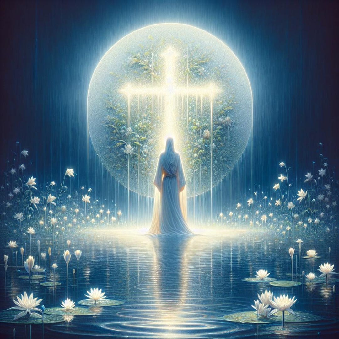 Glow in the Dark Print | Religious Luminous Art | Cross, Angel | 5 ...