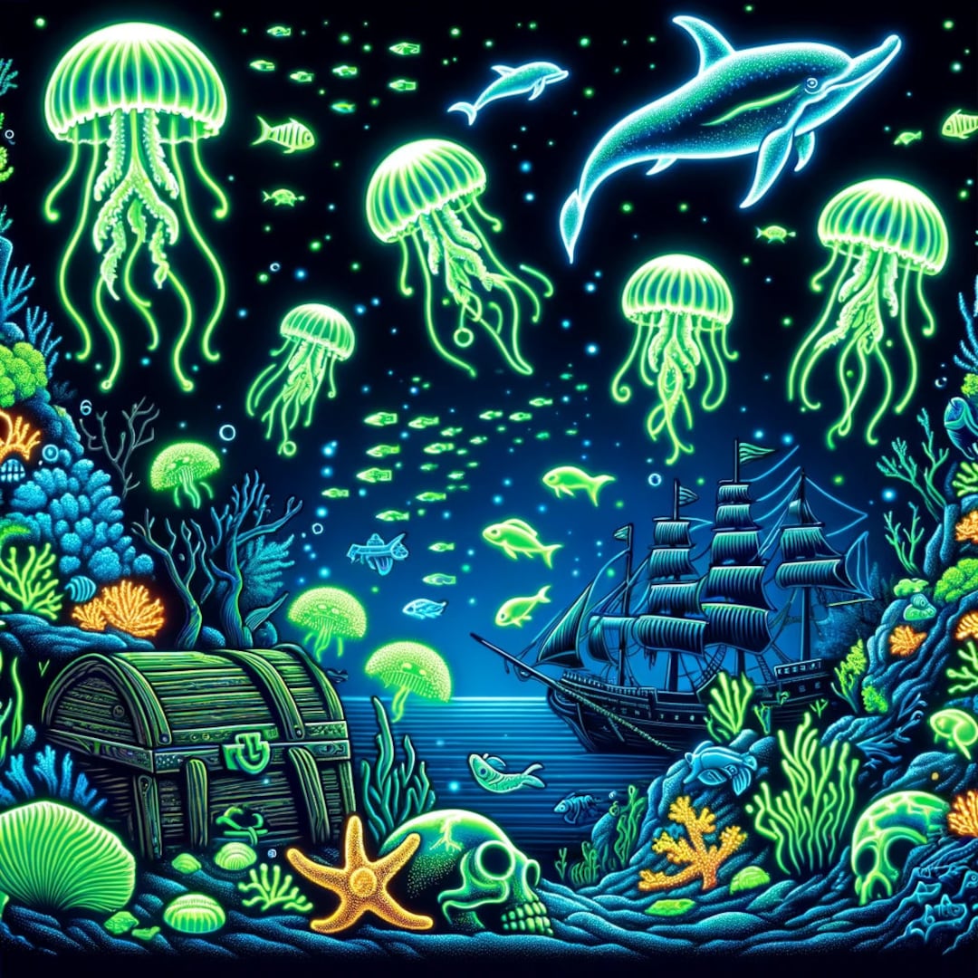 Glow in the Dark Print | Luminous Art for Your Space | 5 Sizes | Wall Decor - Etsy