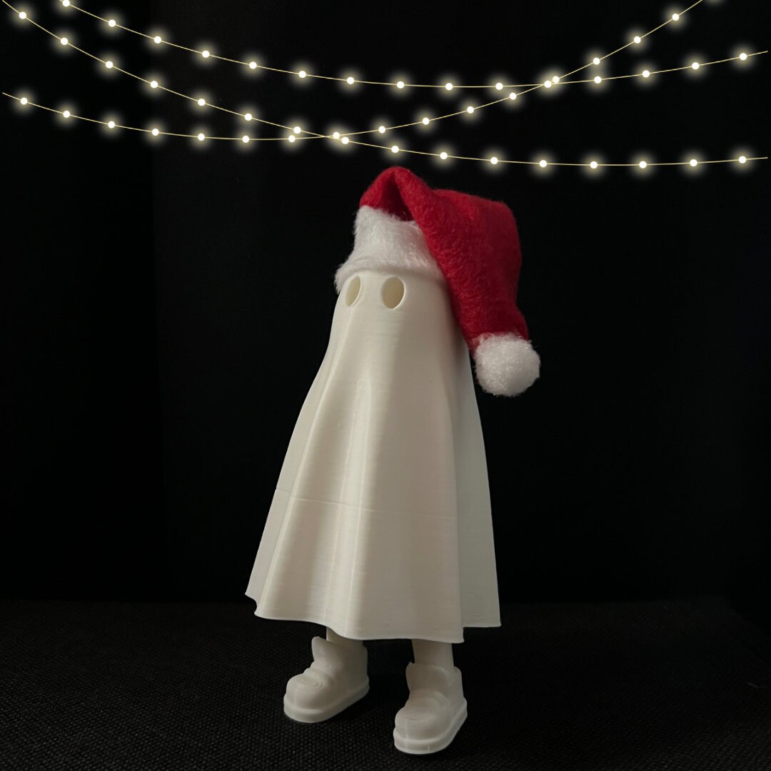 Christmas Standing Ghost With Hidden Feet Santa Ghost - Etsy