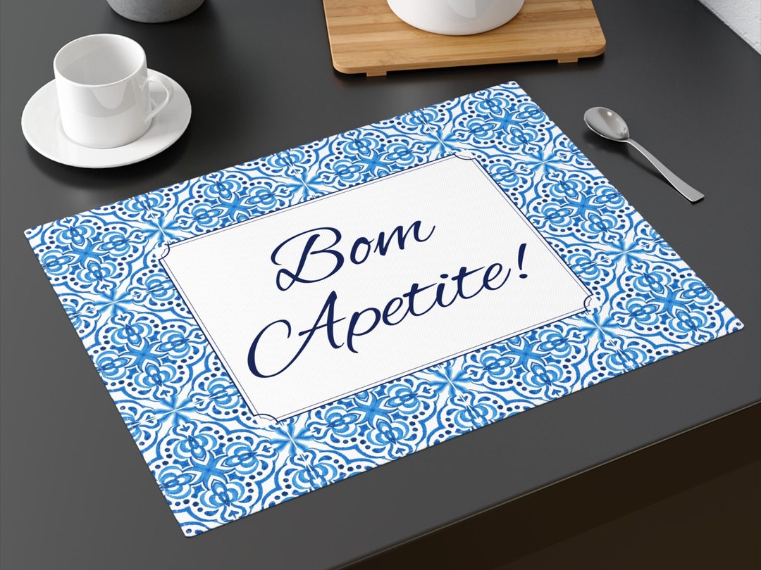 Blue Tile Placemat, Portuguese Table Decor, Azulejo Lisbon Tiles ...