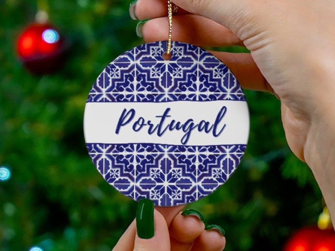 Portugal Custom Christmas Ornament Portuguese Blue Tile Azulejo Lisbon ...