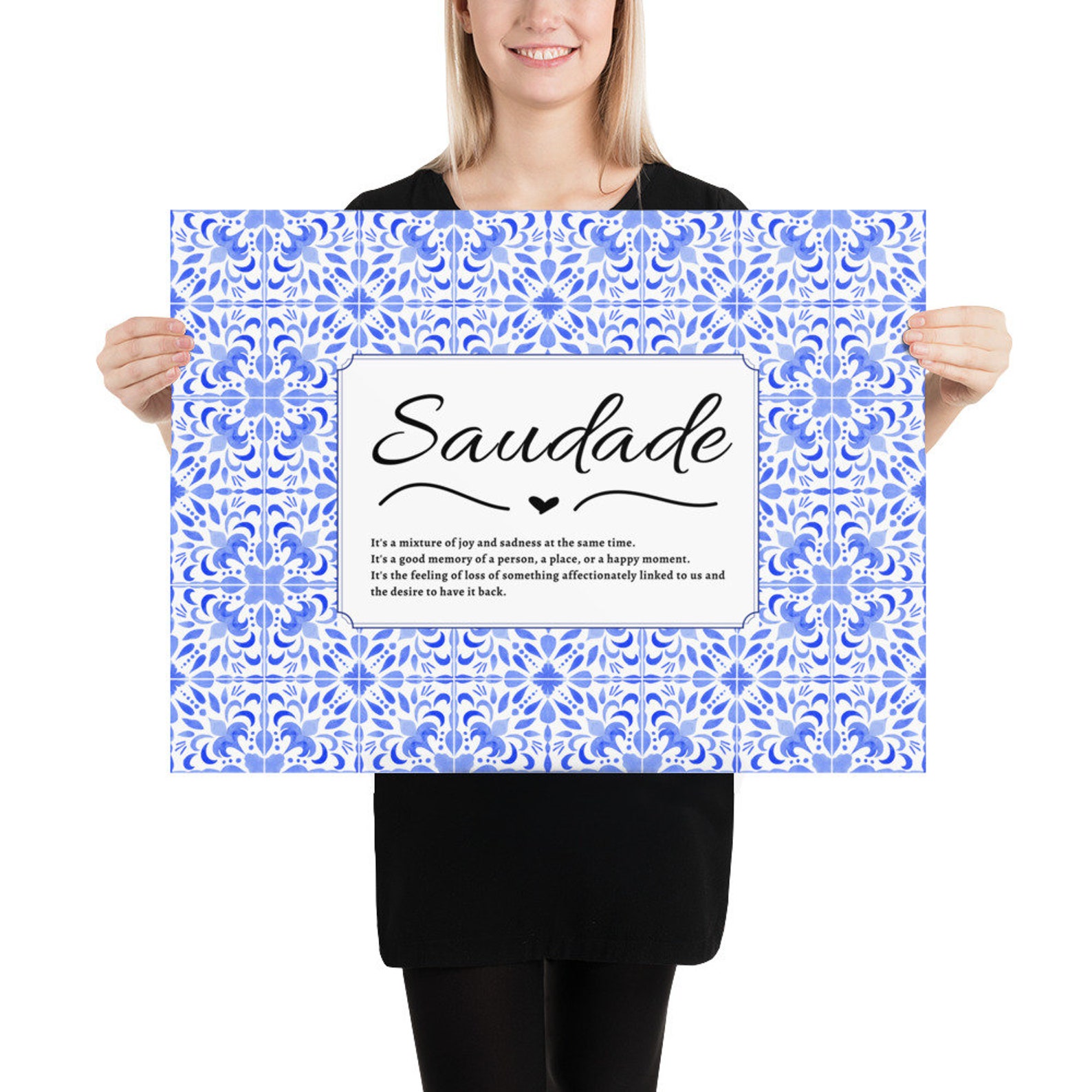 Saudade, Portugal Wall Art, Portuguese Tile Poster, Physical Print ...