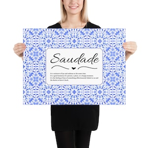 Saudade, Portugal Wall Art, Portuguese Tile Poster, Physical Print ...