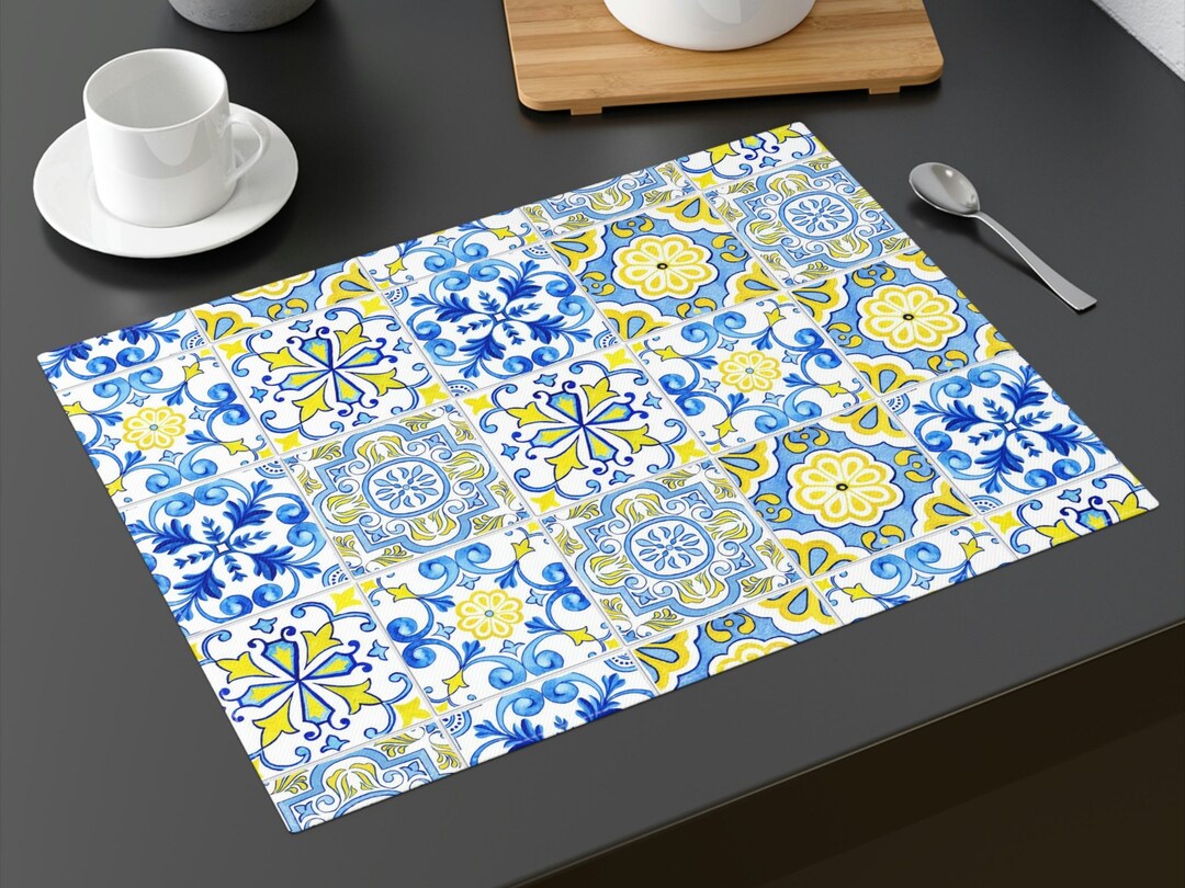 Portuguese Tile Placemat, Mediterranean Kitchen Decor, Table Decor ...
