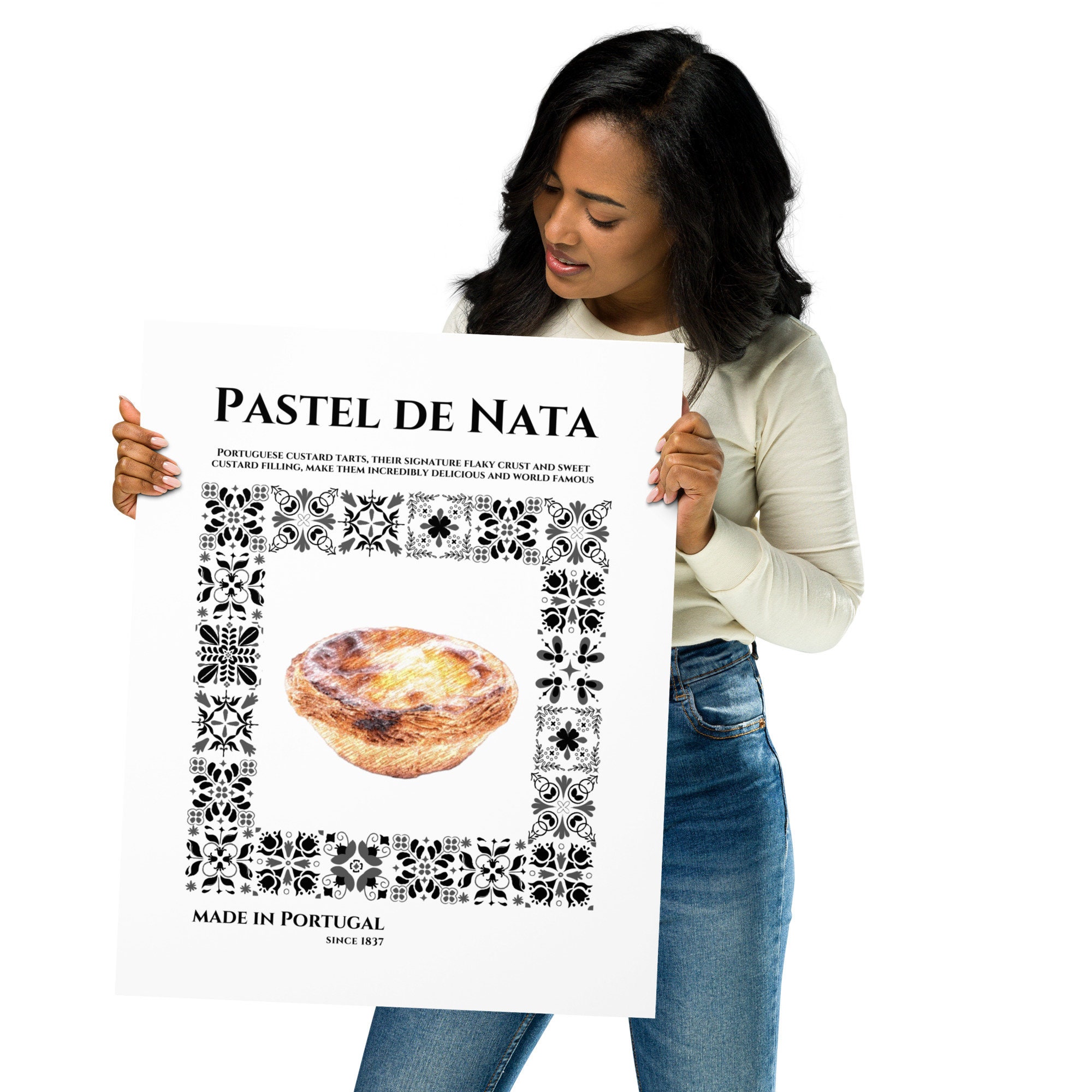 Pastel De Nata Poster Portuguese Custard Tart Print Portugal - Etsy