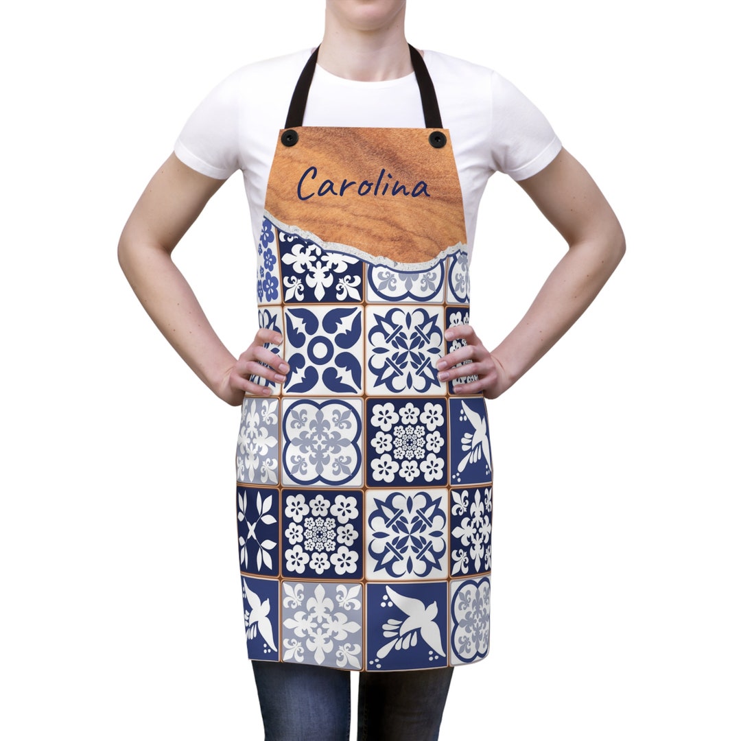 Custom Portugal Tile Apron, Cooking Gift, Mediterranean Tile ...