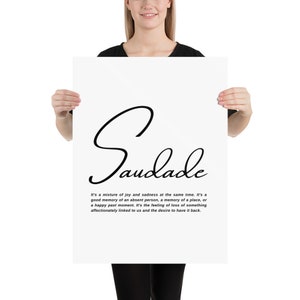 Portuguese Word Art, Saudade Definition Poster, Physical Print, Modern ...