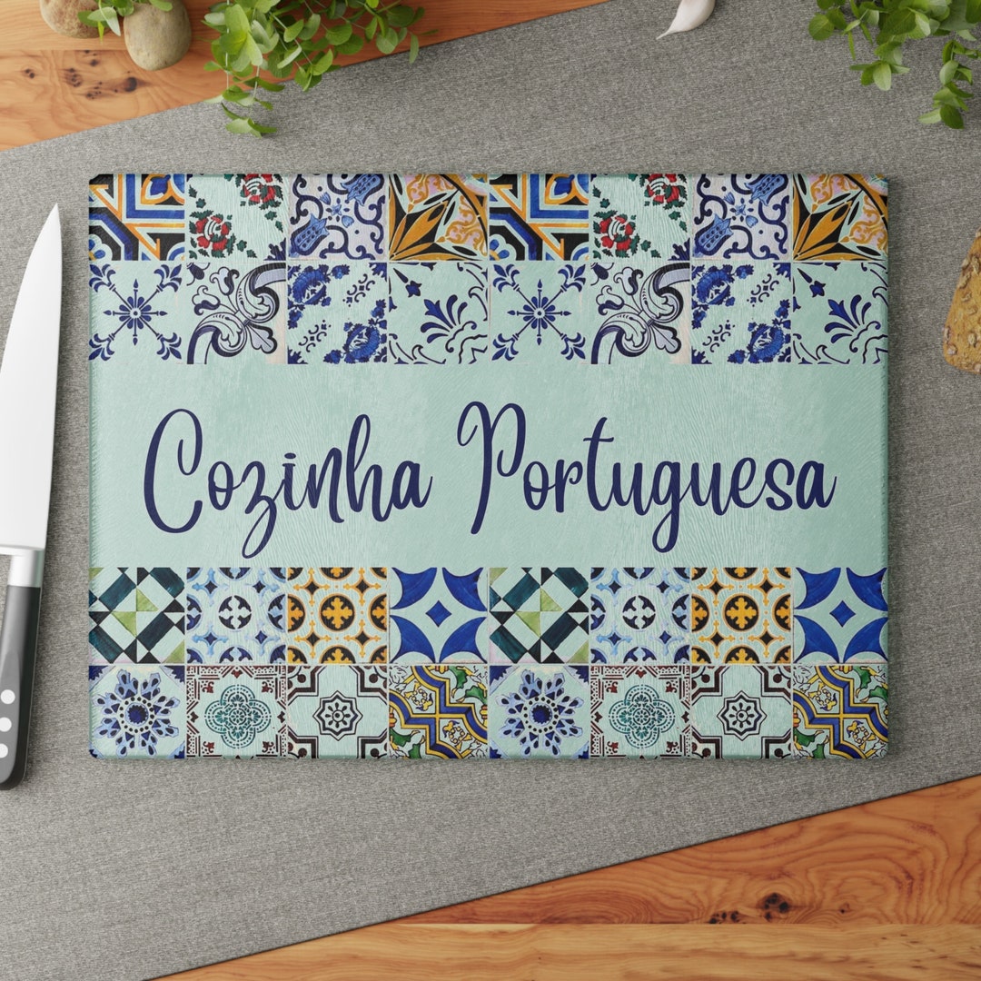 Portugal Tile Cutting Board: Mediterranean Tile Kitchen Decor ...