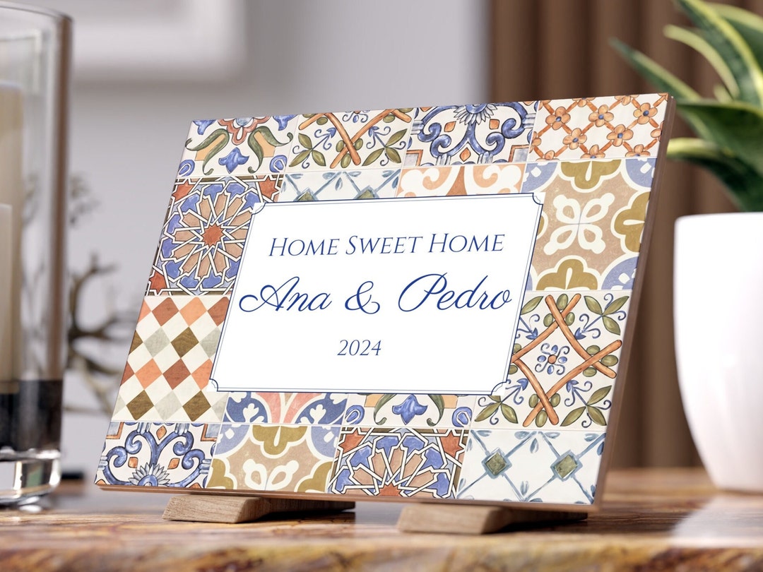 Custom Ceramic Tile Sweet Home Sign Personalized Portugal Tile ...