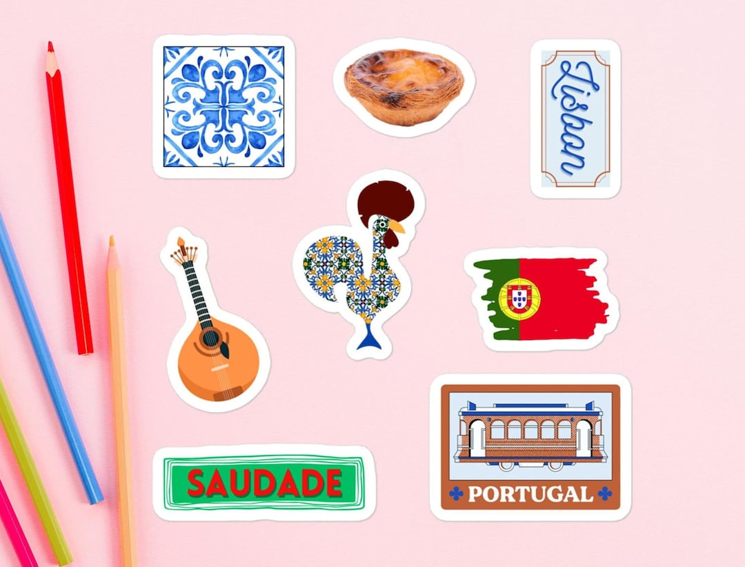 Portugal Tile Stickers Portugal Flag Pastel Nata Lisbon Tram Barcelos ...