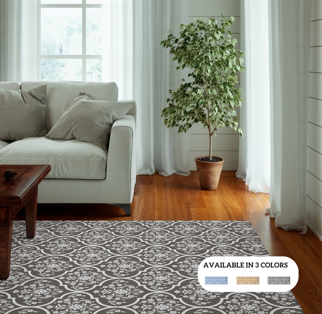 Retro Floral Arab Mosaic Tile Rug Vintage Mediterranean Tile Design ...