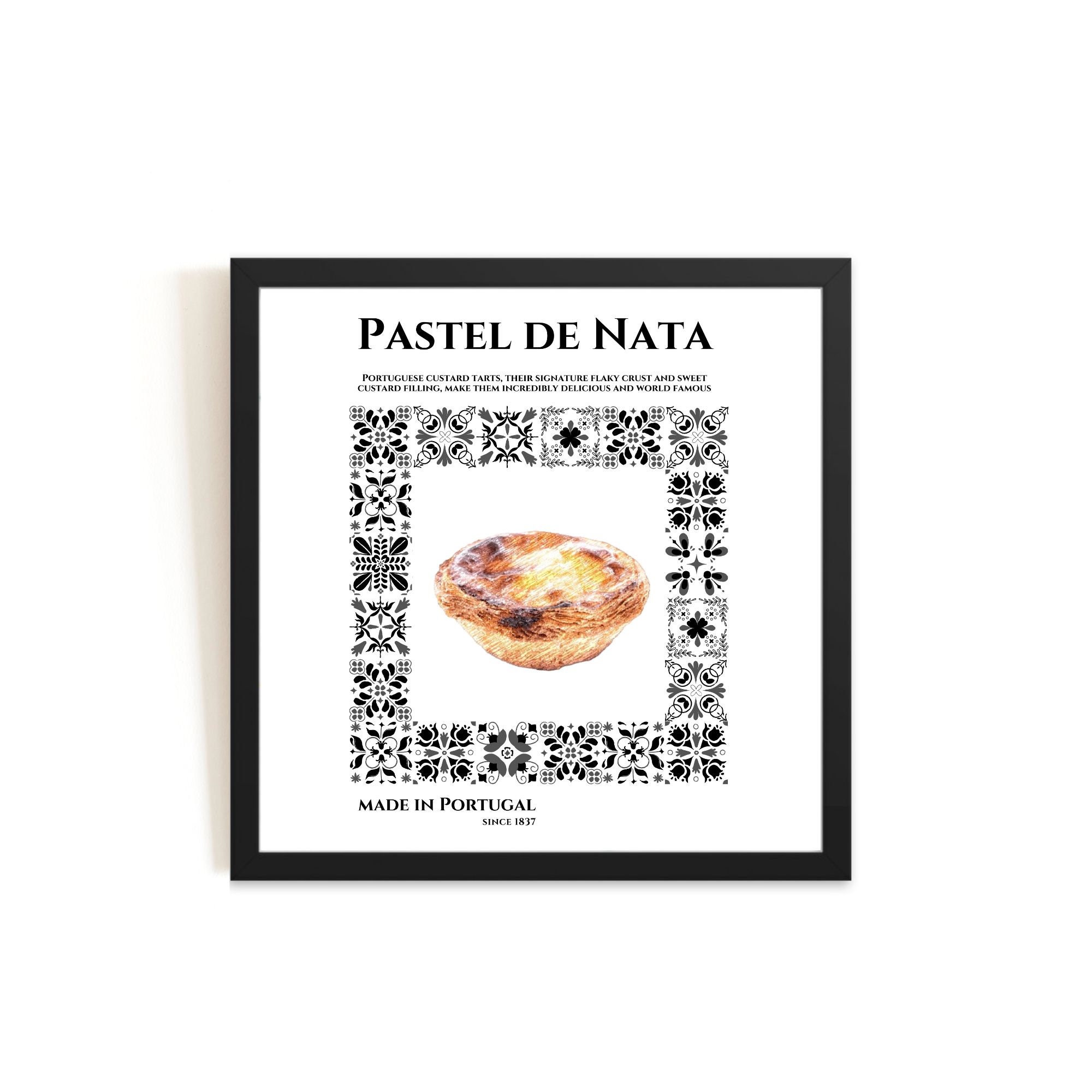 Pastel De Nata Poster Portuguese Custard Tart Print Portugal - Etsy