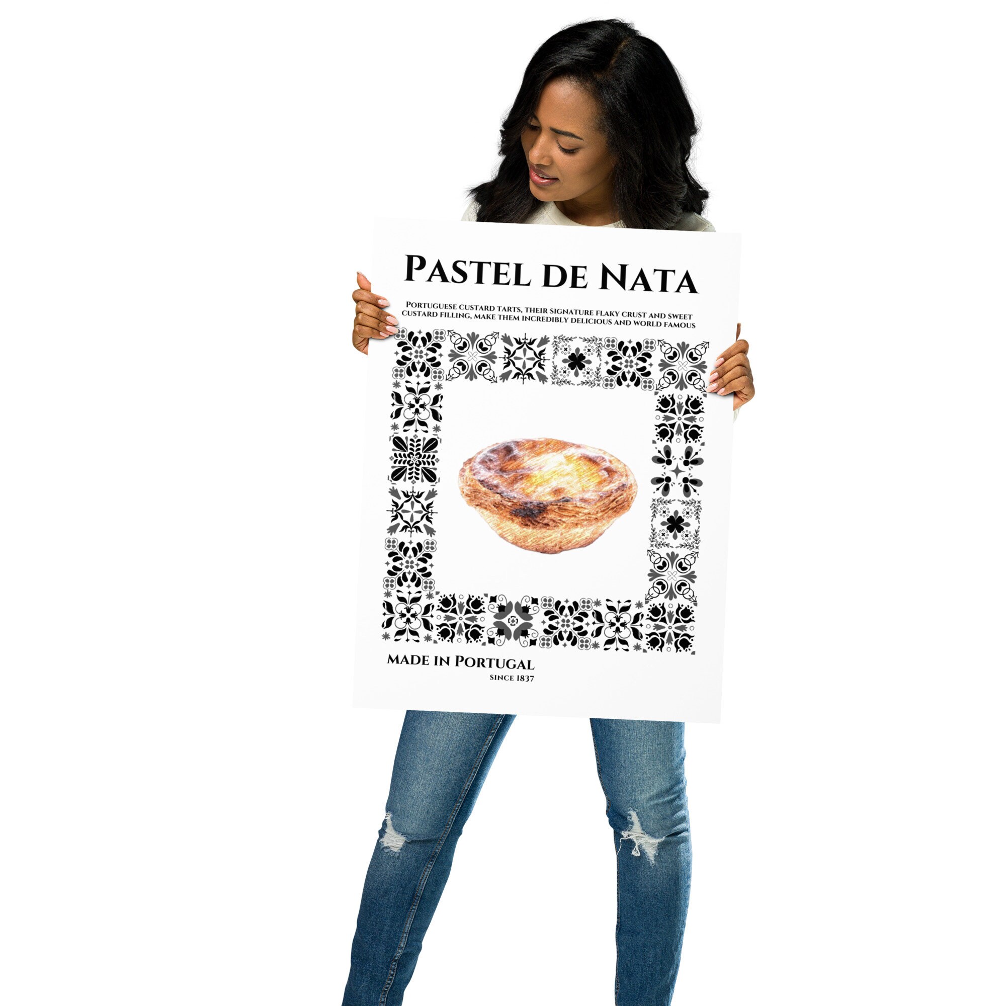 Pastel De Nata Poster Portuguese Custard Tart Print Portugal - Etsy