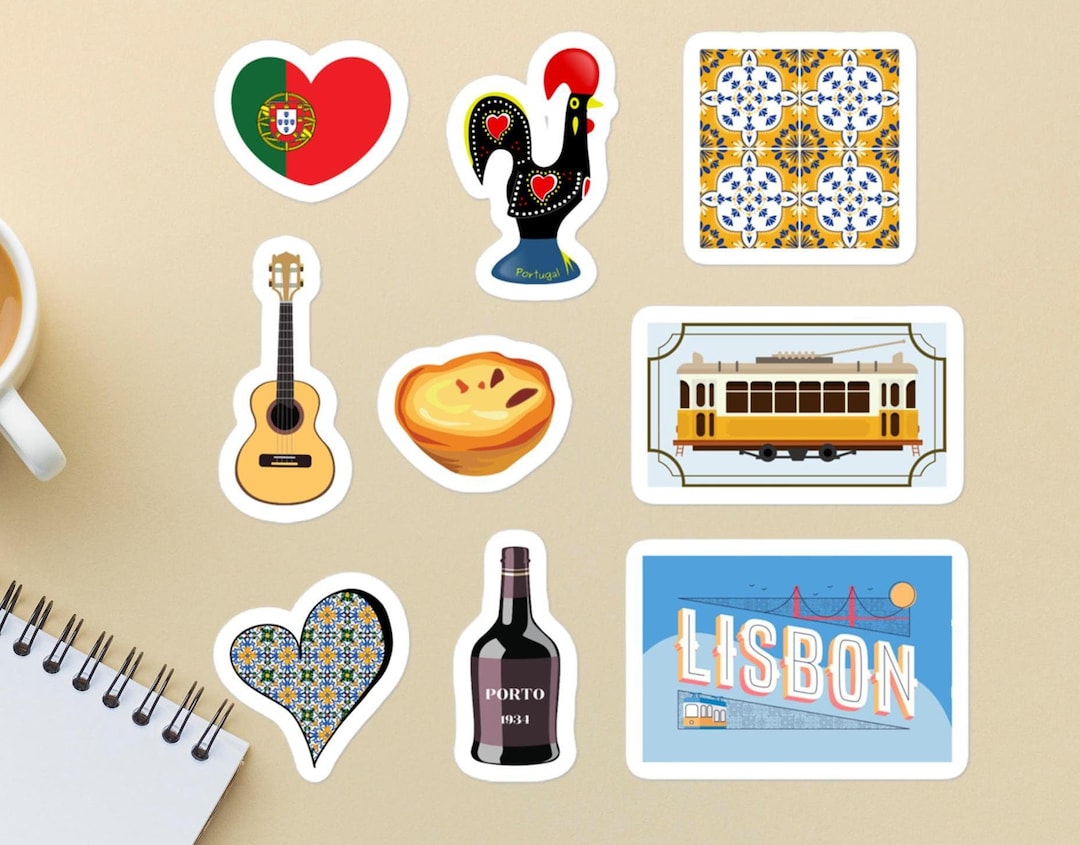 Portugal Tile Stickers Flag Pastel Nata Porto Wine Lisbon Tram Barcelos ...