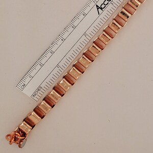 Copper Box Chain Bracelet, Large Shiny Links Are Attached With Oval ...
