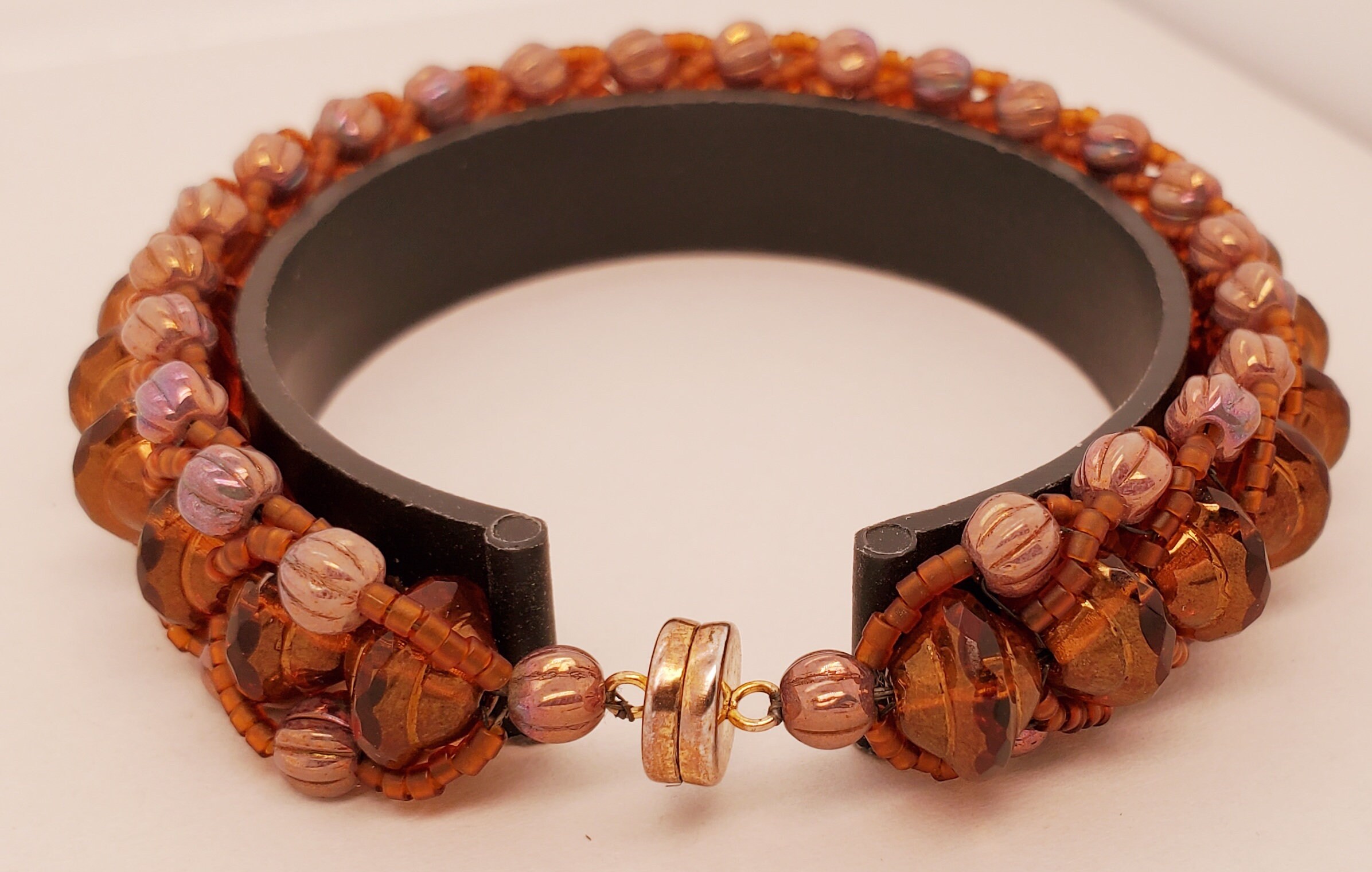 Saturn Bead Flat Spiral Bracelet in Dark Topaz Central Saturn - Etsy UK