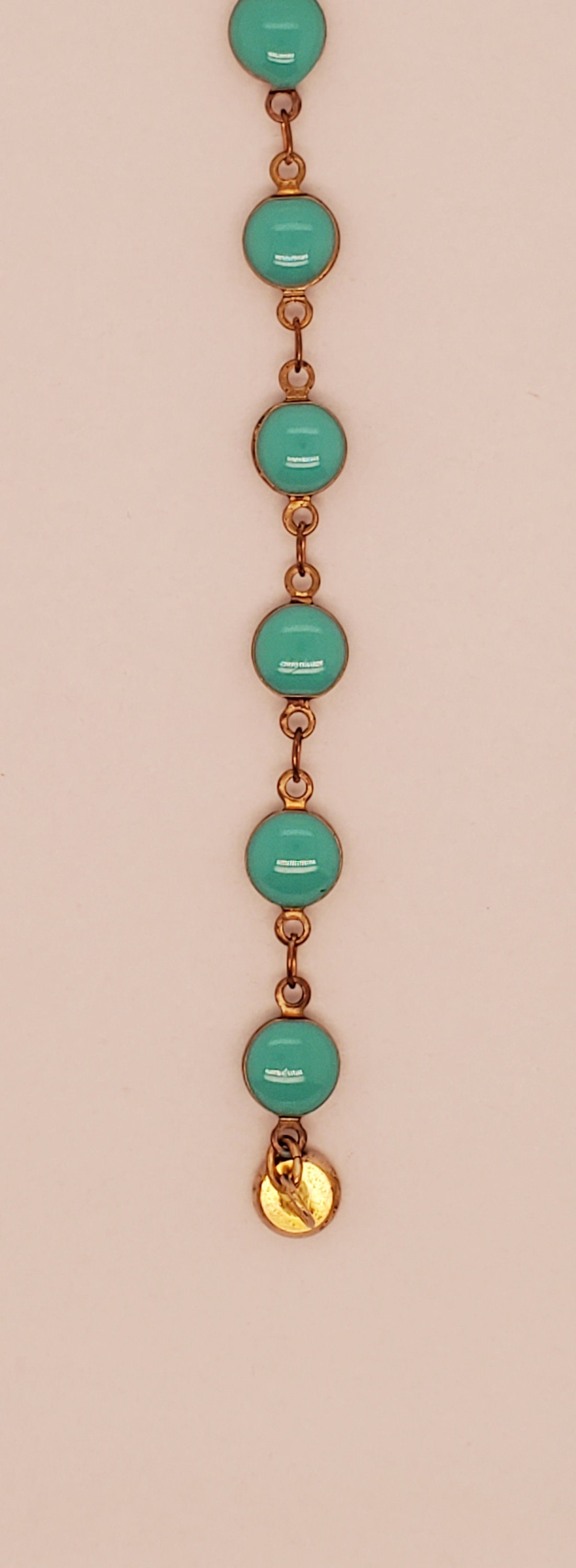 Aqua Disk Kettenarmband, emaillierte Scheiben werden zusammengehalten ...