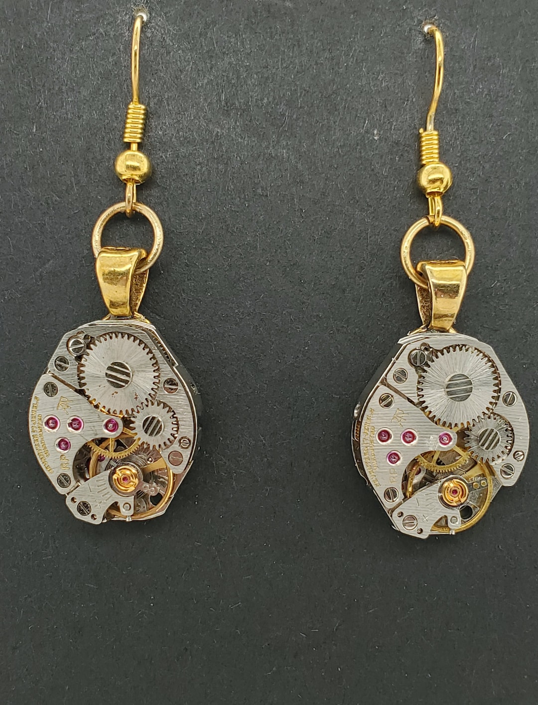 Watch Works Earrings With Gears, Sapphires, and Lots of Tiny Intricate ...