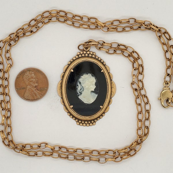 Black Cameo Necklace - Etsy