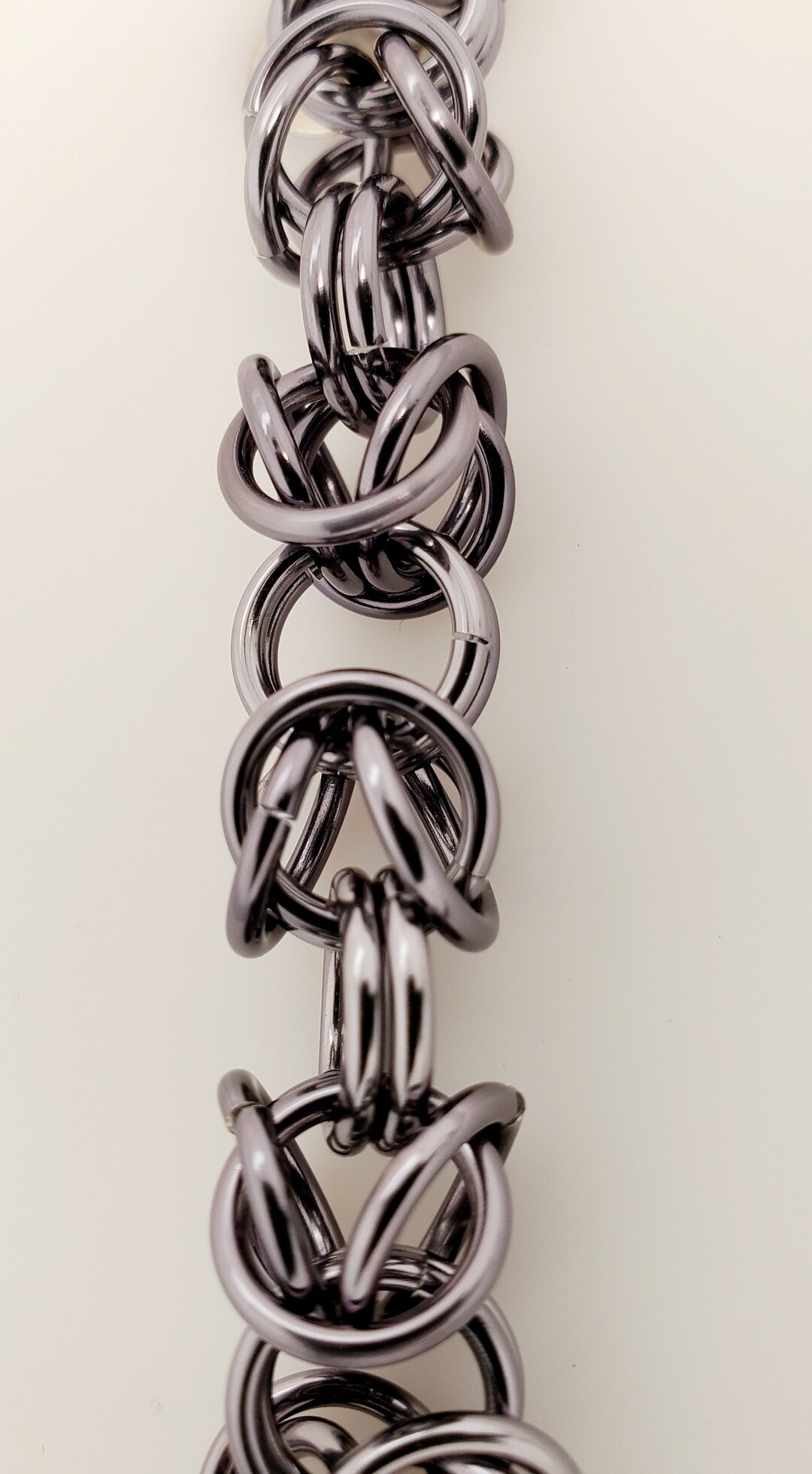 Chainmail Bracelet With Large Jump Rings, Lightweight Gunmetal Aluminum ...