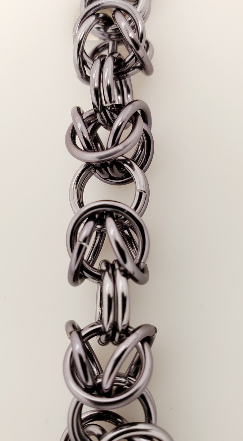 Chainmail Bracelet With Large Jump Rings, Lightweight Gunmetal Aluminum ...