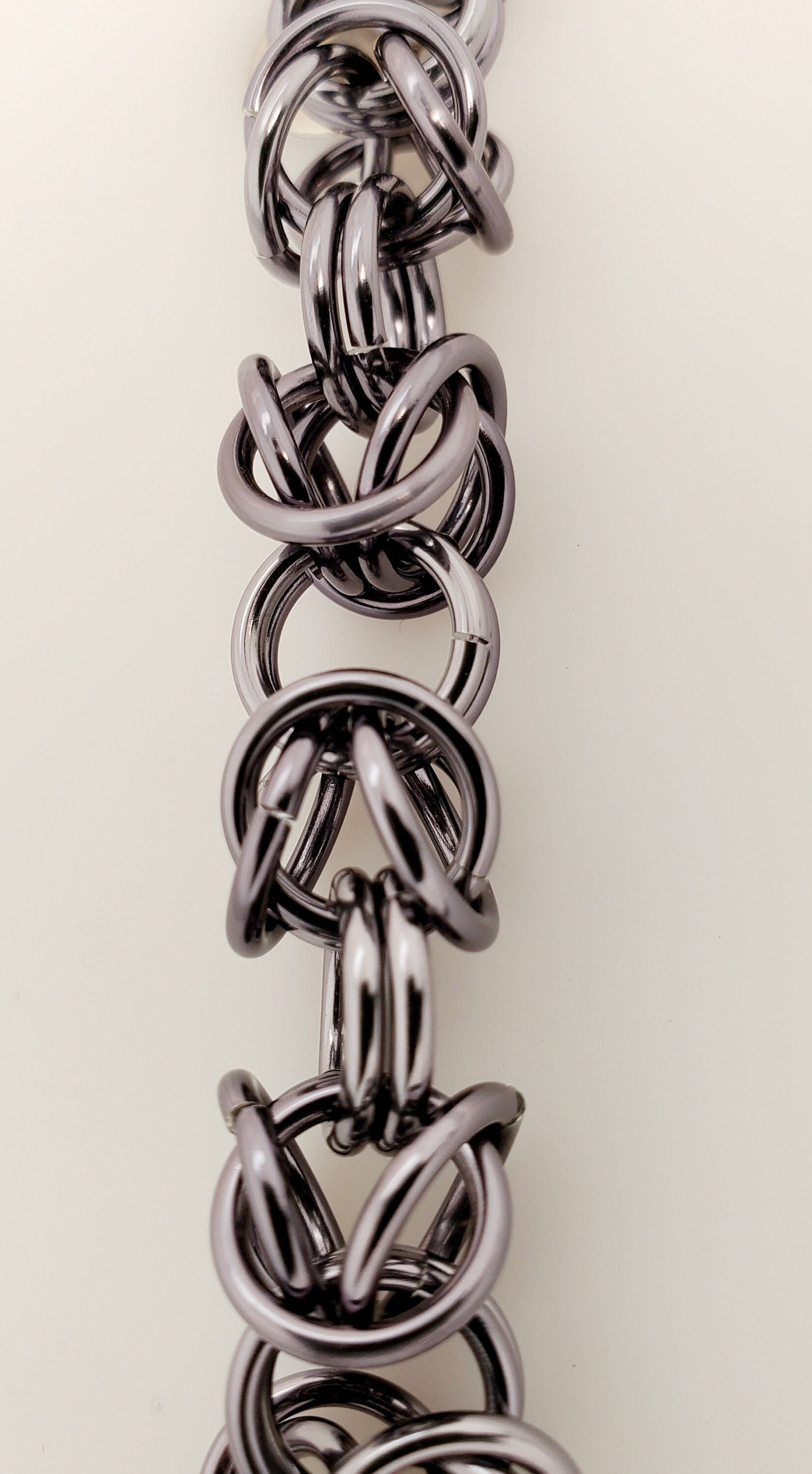 Chainmail Bracelet With Large Jump Rings, Lightweight Gunmetal Aluminum ...