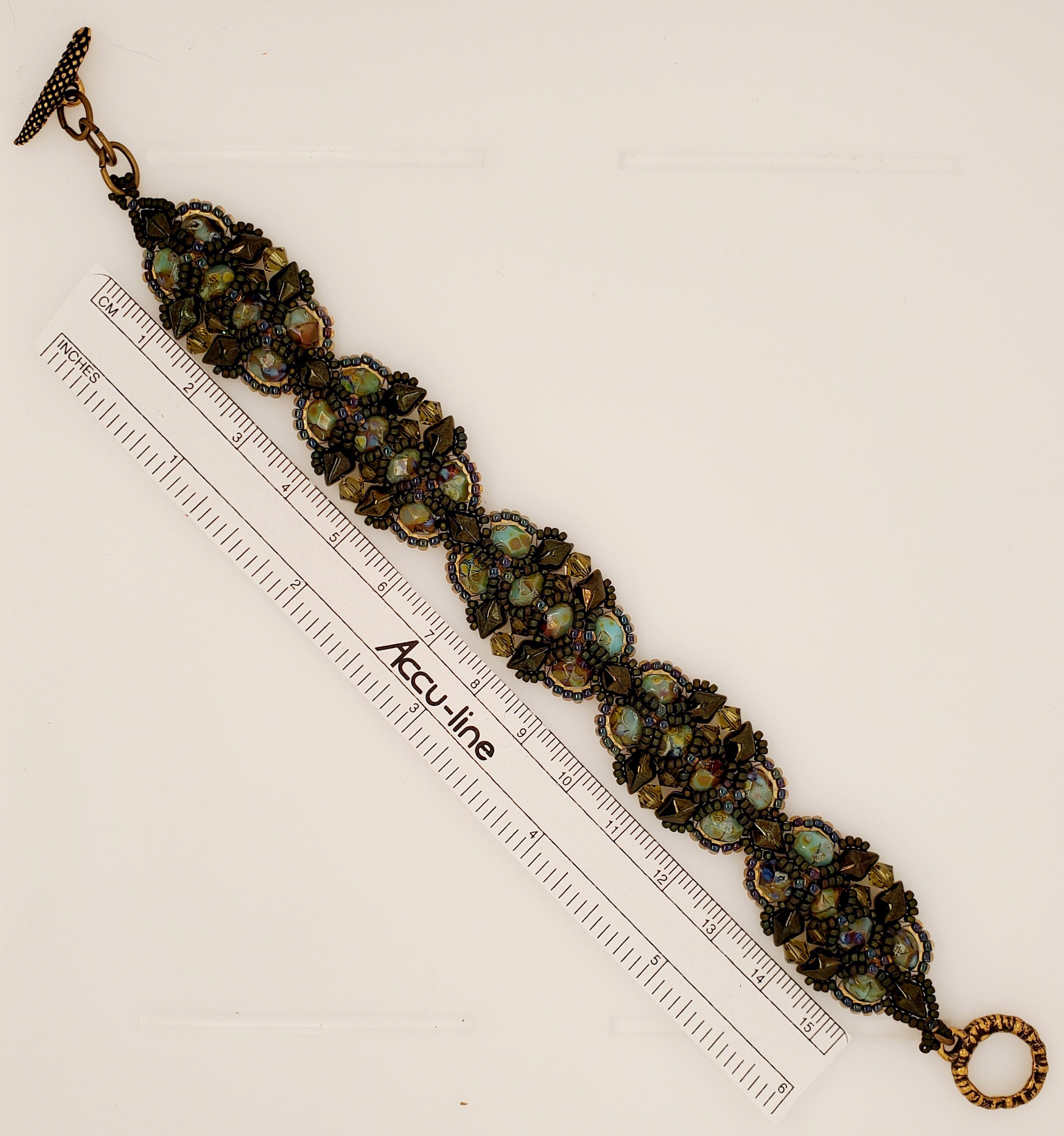 Gaia Bracelet, bracelet vert forêt dimensionnel royal avec fermoir à ...