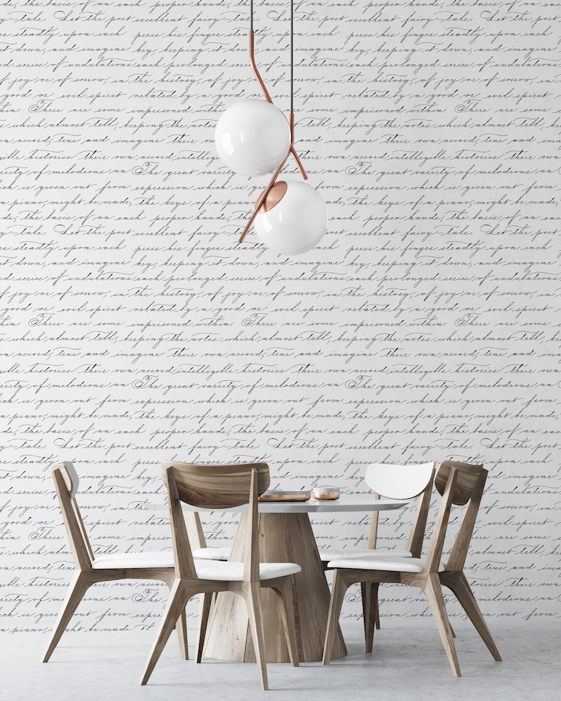 Handwriting Text Wallpaper Peel and Stick Wallpaper Hand Drawn ...