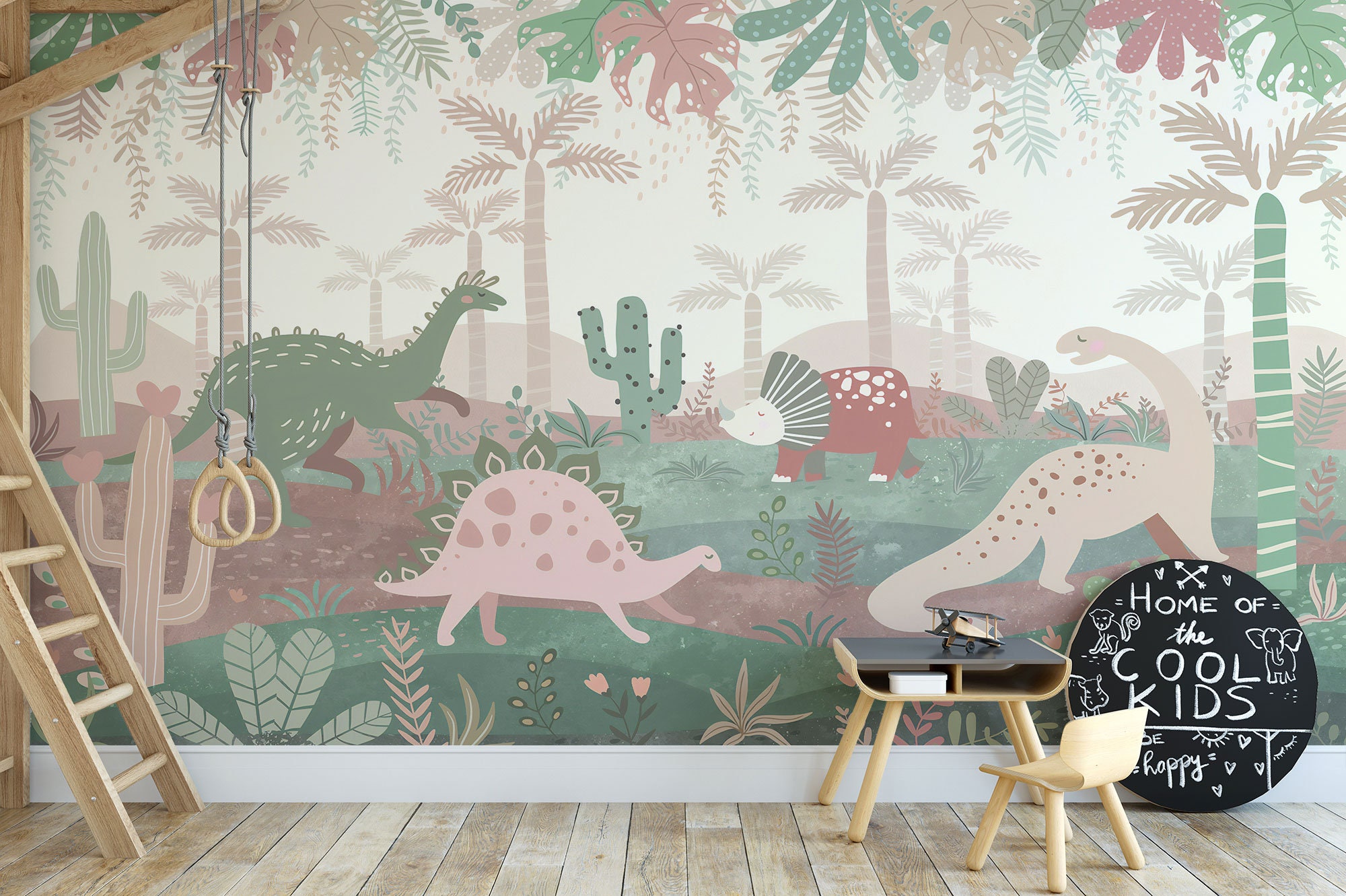 Dinosaur Wallpaper Dino Wall Design Abstract Kids and - Etsy