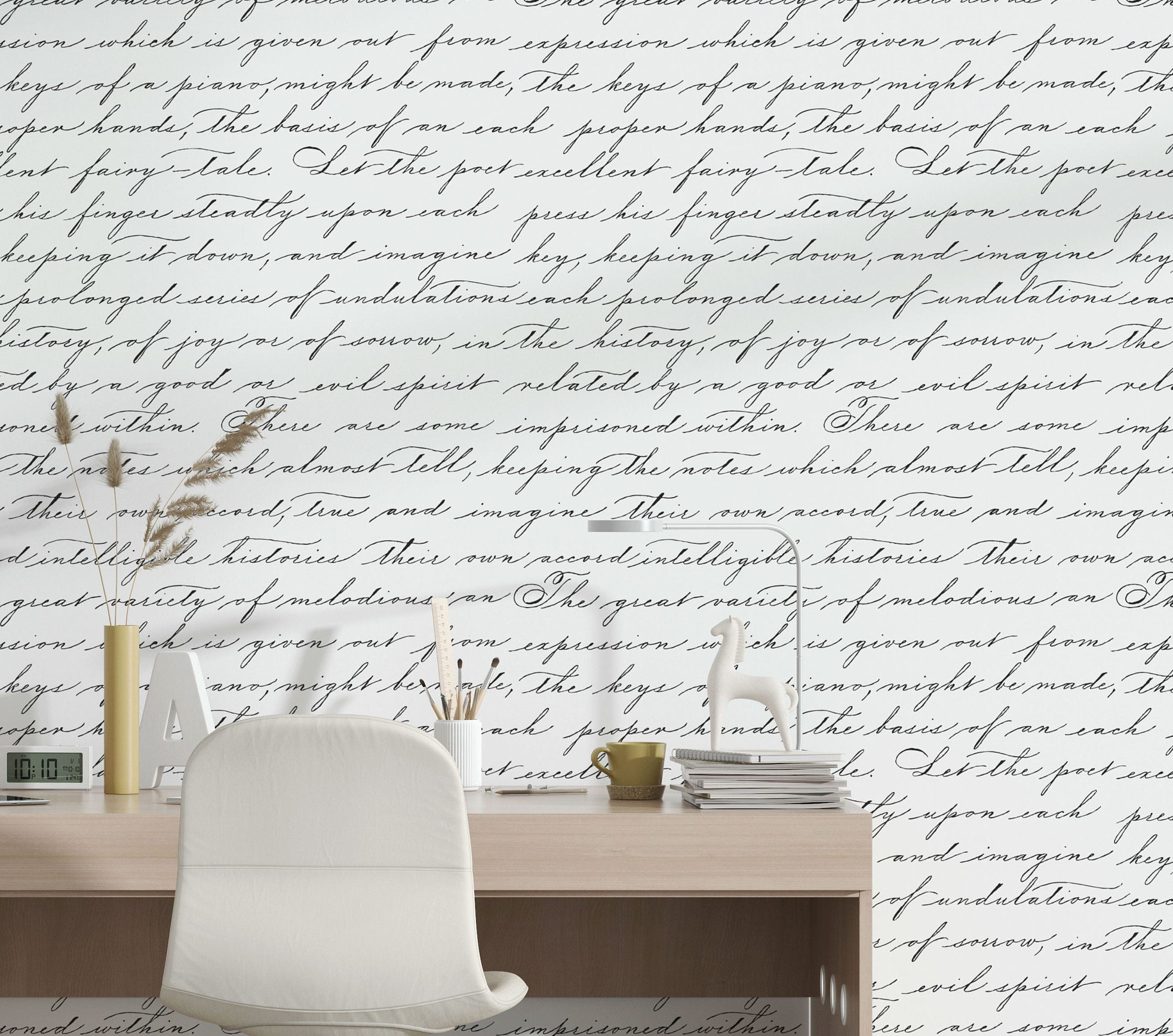 Handwriting Text Wallpaper Peel and Stick Wallpaper Hand Drawn ...