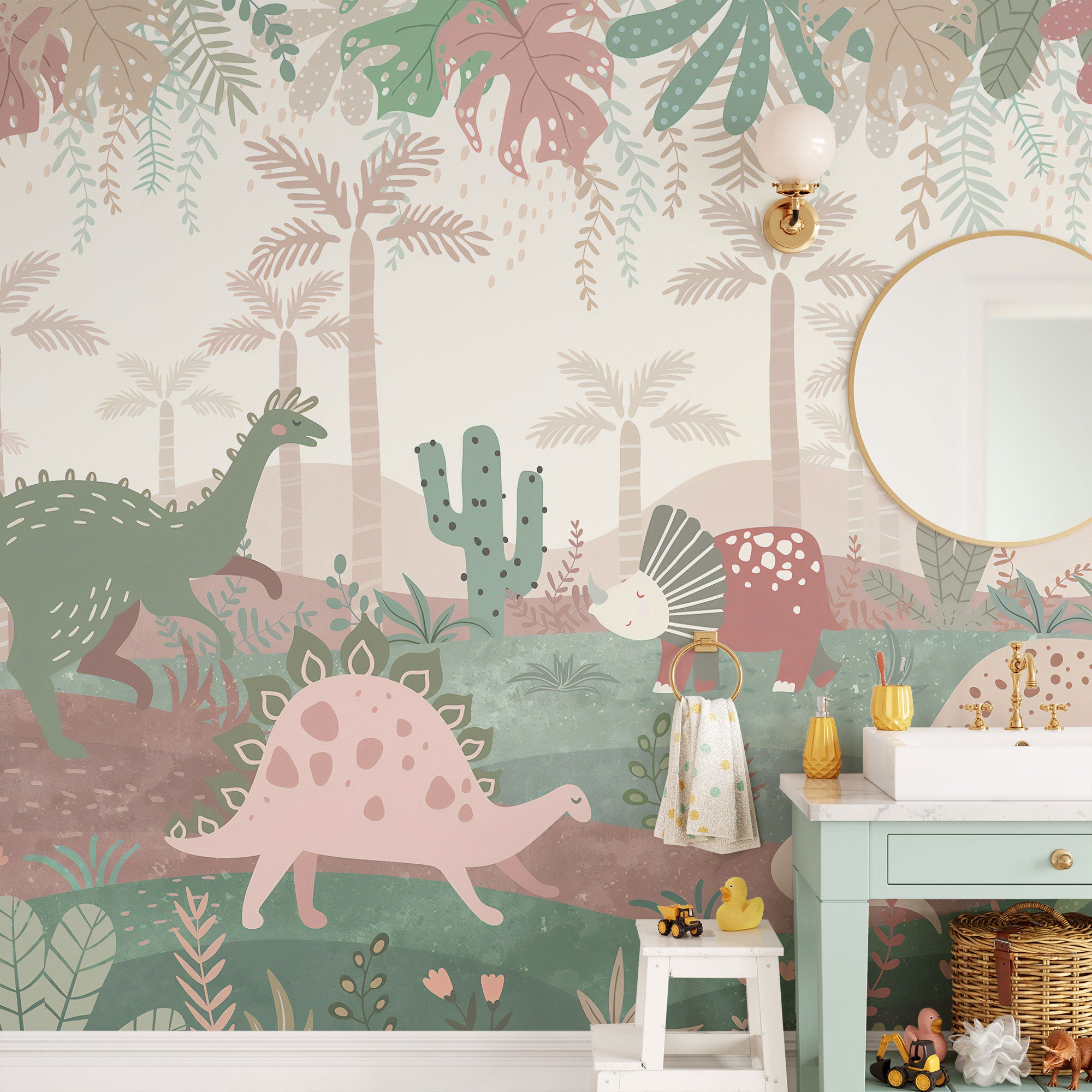 Dinosaur Wallpaper Dino Wall Design Abstract Kids and | Etsy