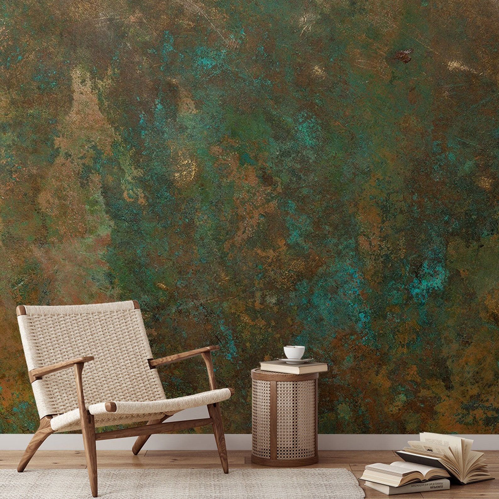 Rustic Texture Wallpaper Mural - Abstract Peel and Stick Wallpaper for ...
