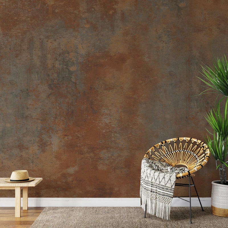 Rustic Metal Wallpaper Mural - Etsy UK