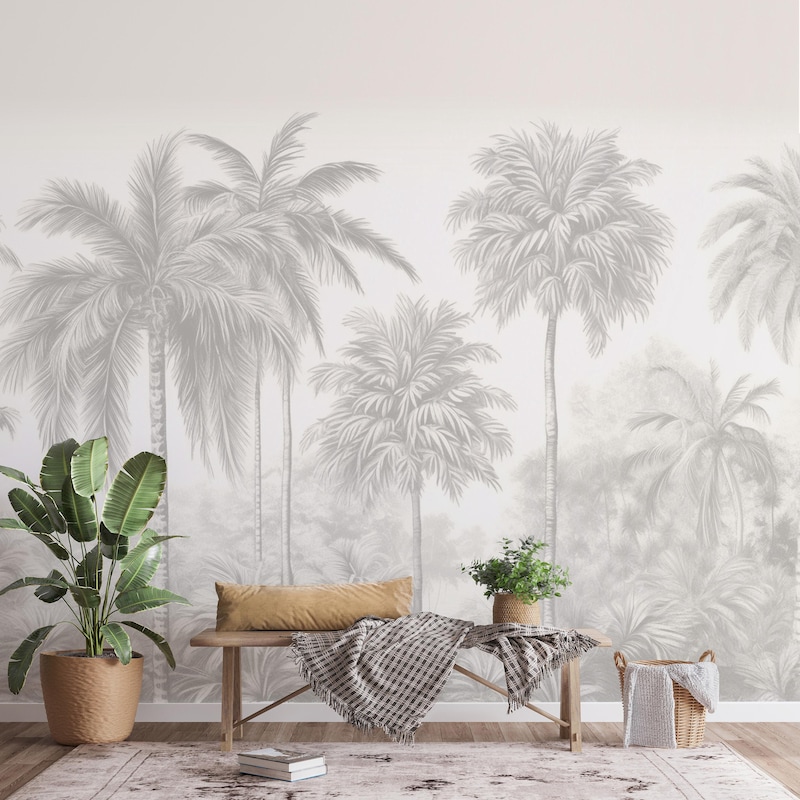 Palm Tree Wall Mural - Etsy