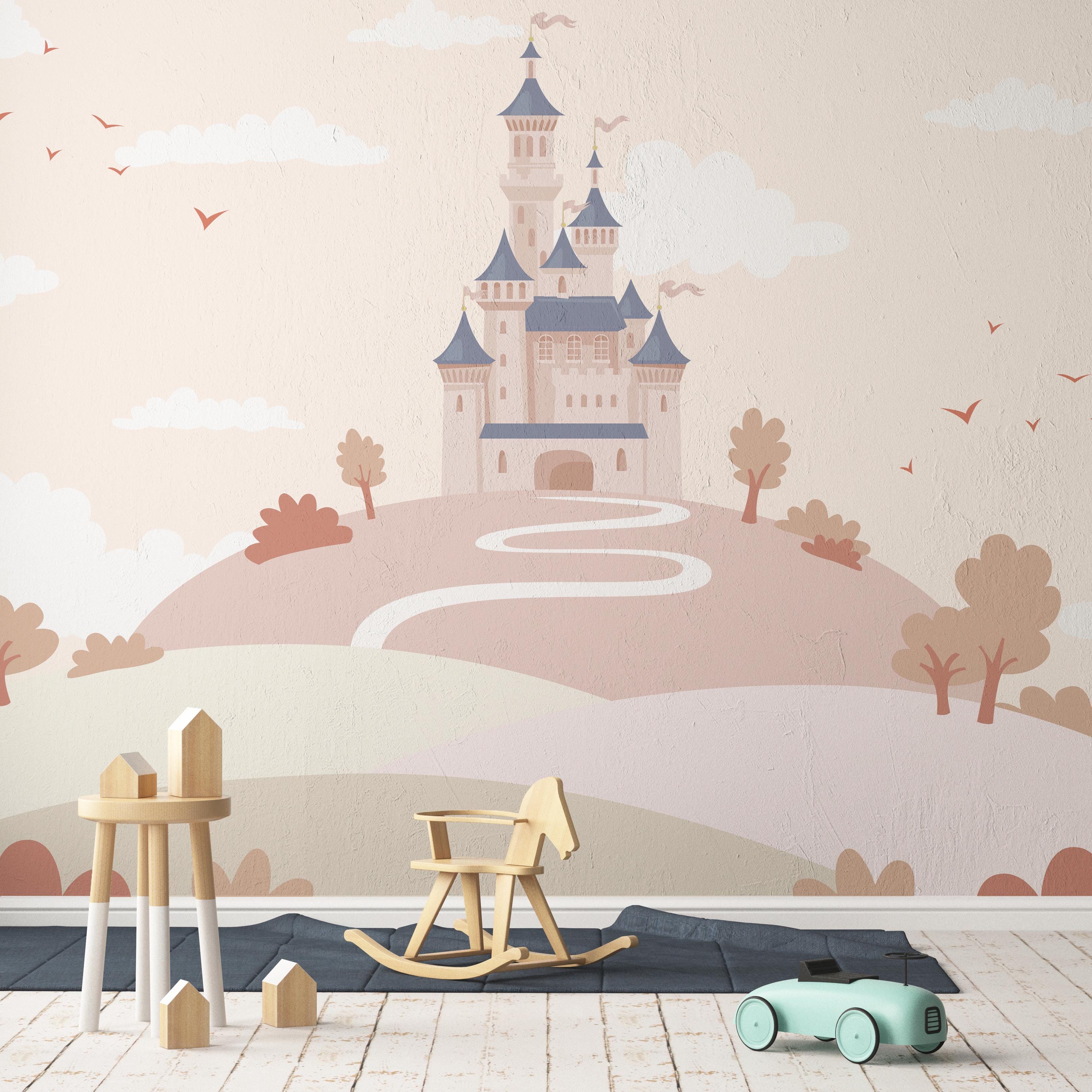 Princess Castle Wallpaper Mural: Kids Nursery Peel and Stick - Etsy