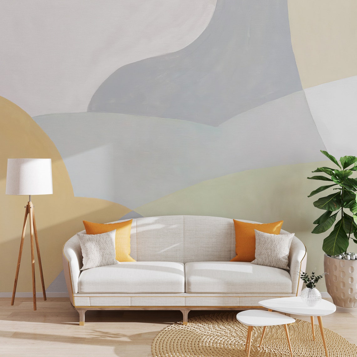 Abstract Earth Tones Wallpaper Mural: Modern Minimalist Wall Art - Etsy