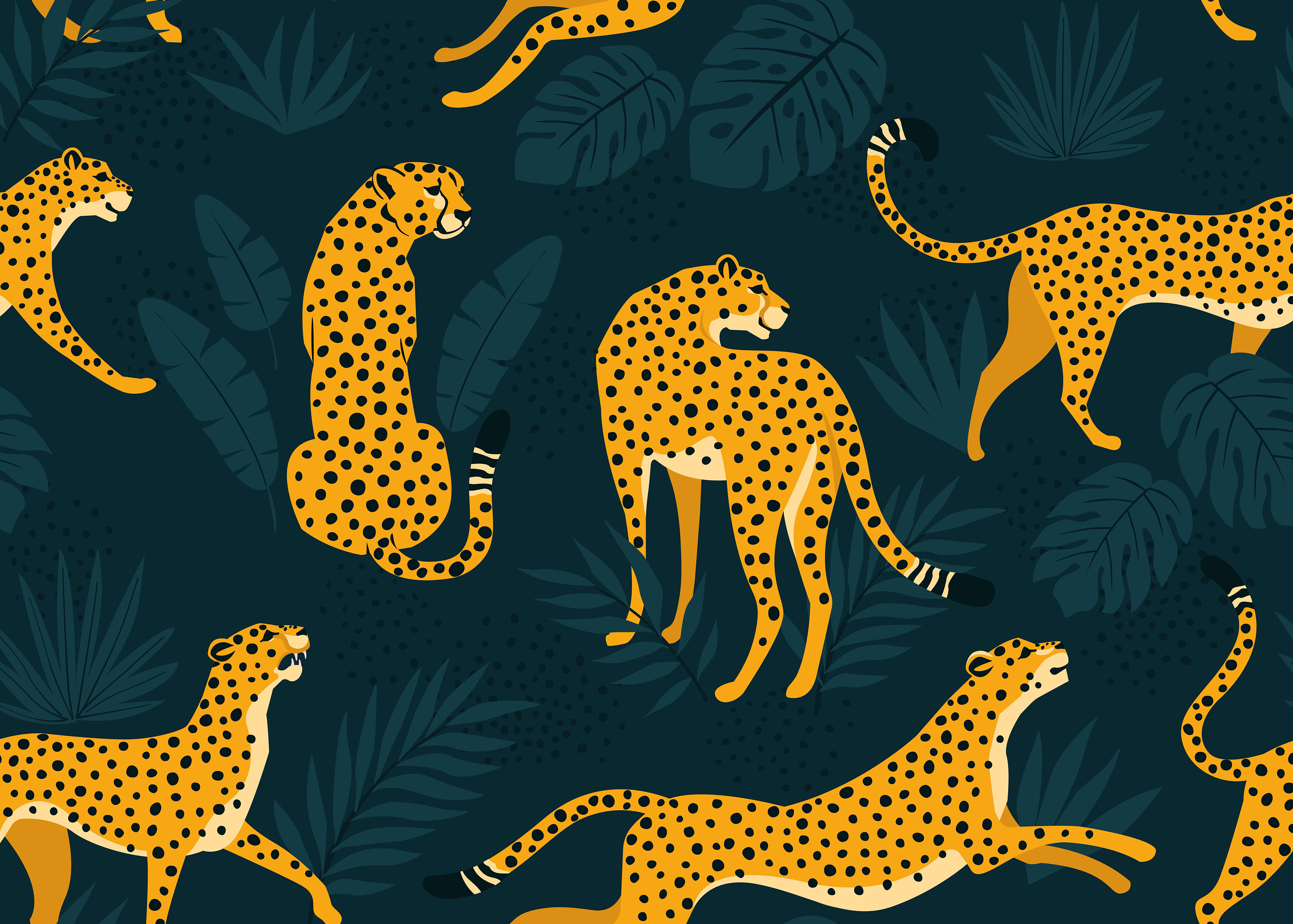 Leopard Wallpaper Self Adhesive Removable Dark Tropical Leaves | Etsy