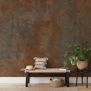 Rustic Industrial Metal Wallpaper Mural - Textured Peel and Stick ...