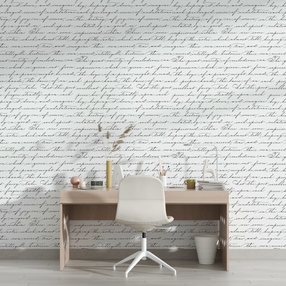 Handwriting Text Wallpaper Peel and Stick Wallpaper Hand Drawn - Etsy