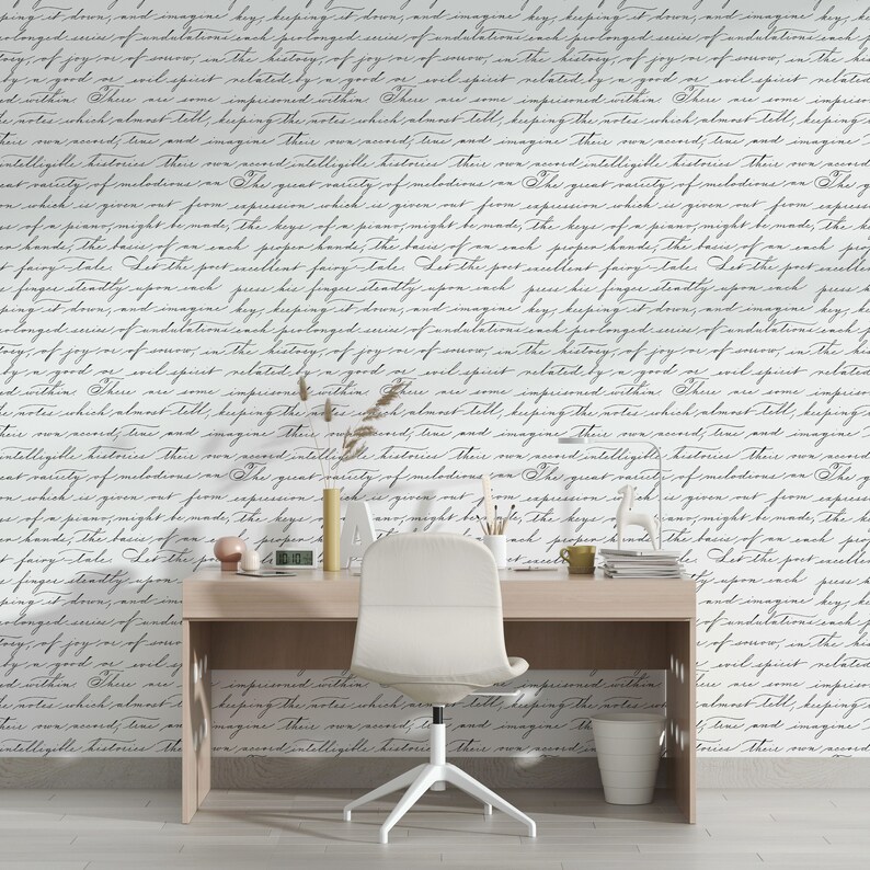Handwriting Text Wallpaper Peel and Stick Wallpaper Hand Drawn - Etsy