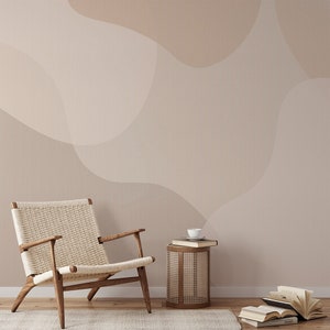 Abstract Beige Minimalist Wallpaper Mural Peel and Stick Wallpaper-c459 ...