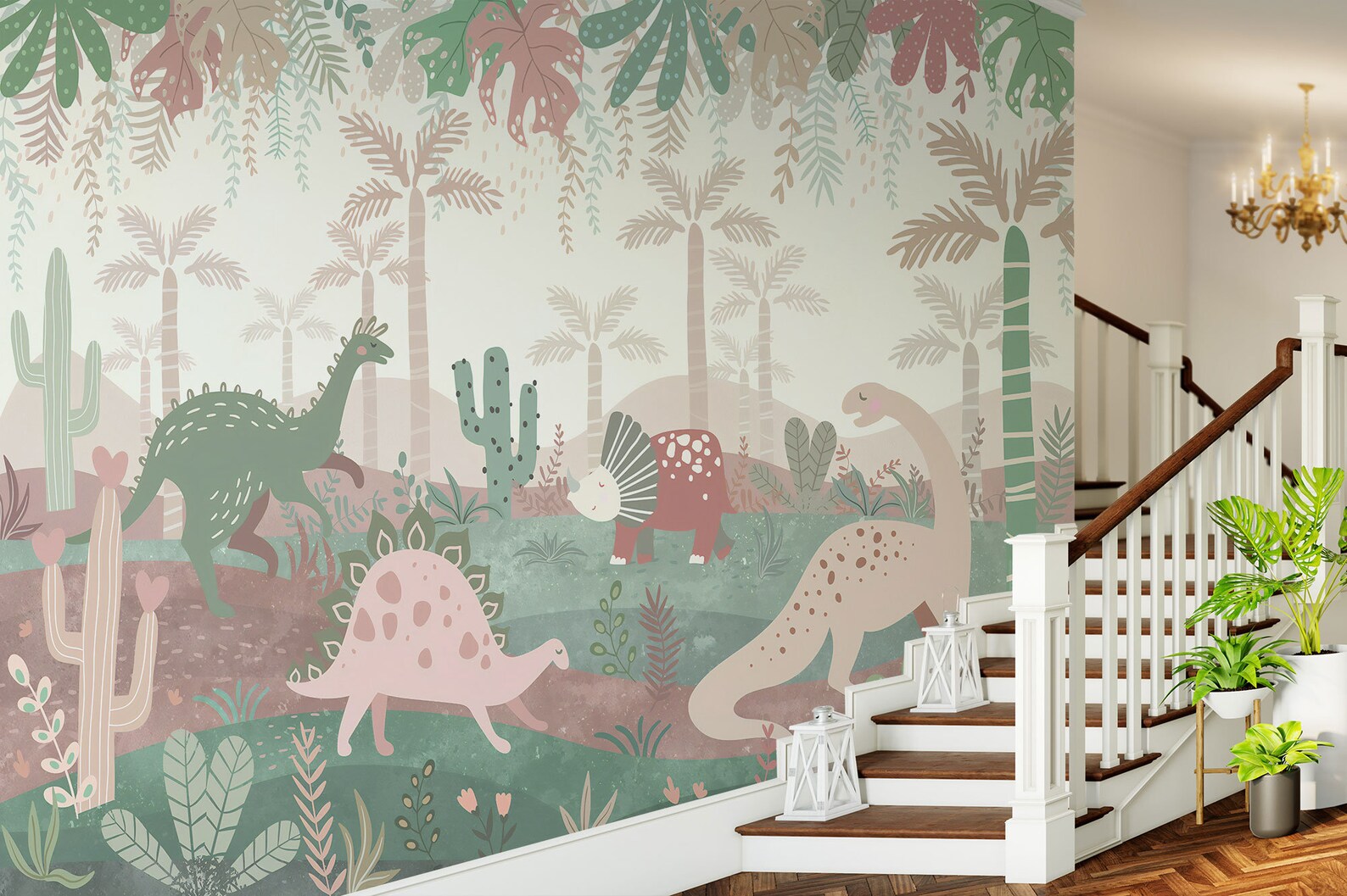 Dinosaur Wallpaper Dino Wall Design Abstract Kids and - Etsy