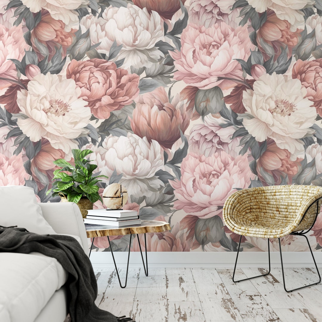 Floral Wallpaper for Walls Multicolor Flower Botanical Wall Mural Peel ...