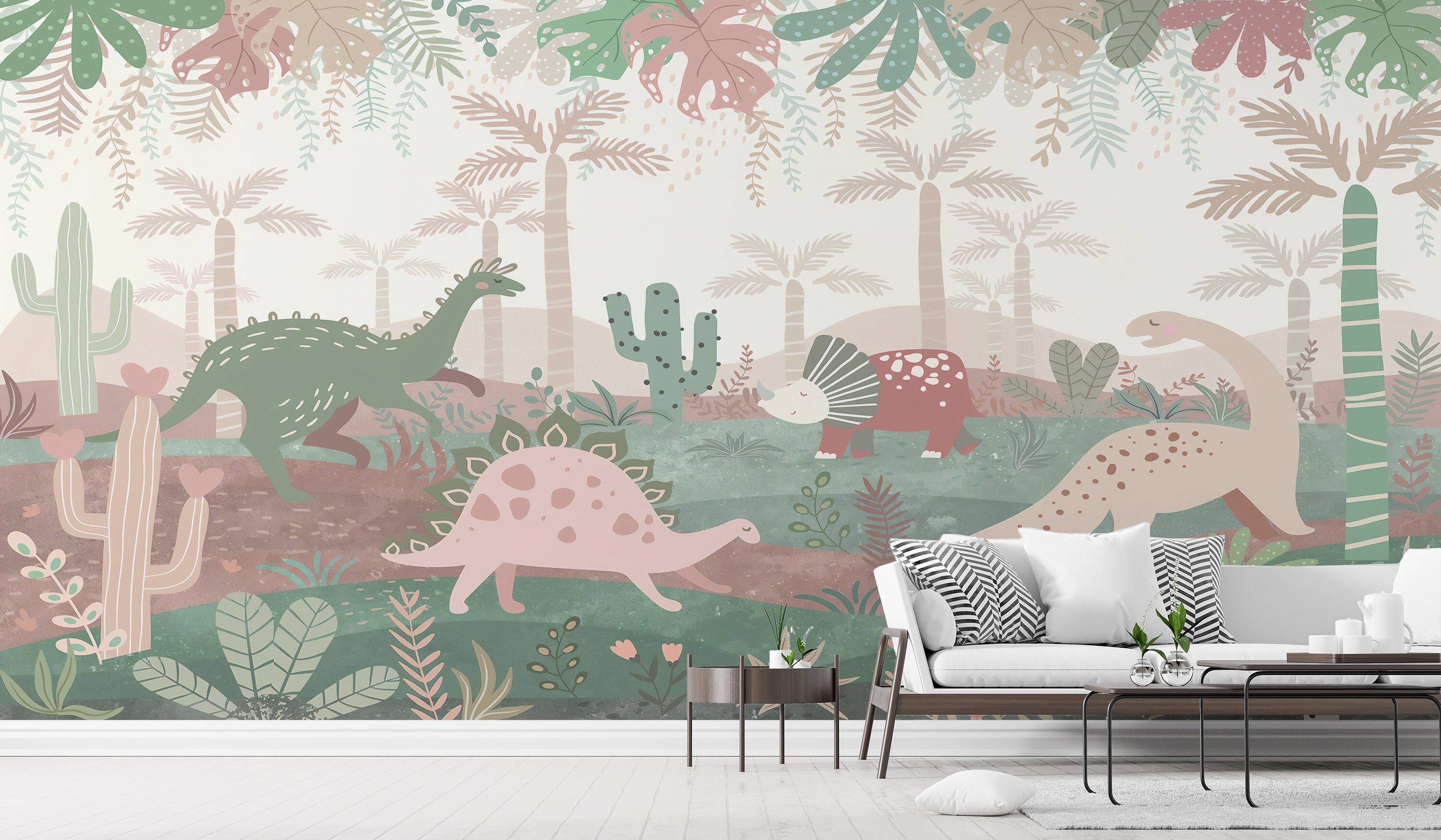 Dinosaur Wallpaper Dino Wall Design Abstract Kids and | Etsy