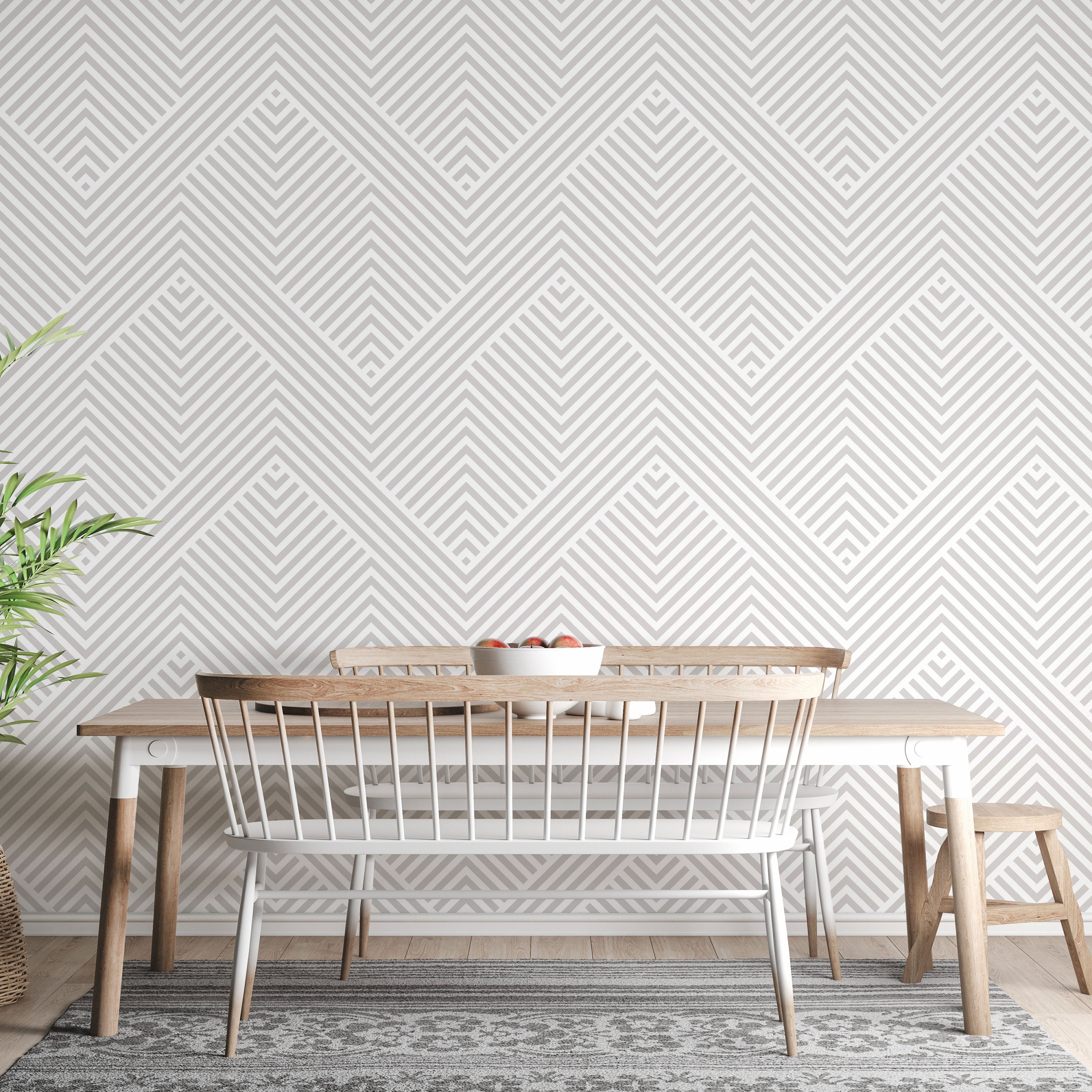 Abstract Wallpaper : Lines Stripes Geometric Peel and Stick & | Etsy