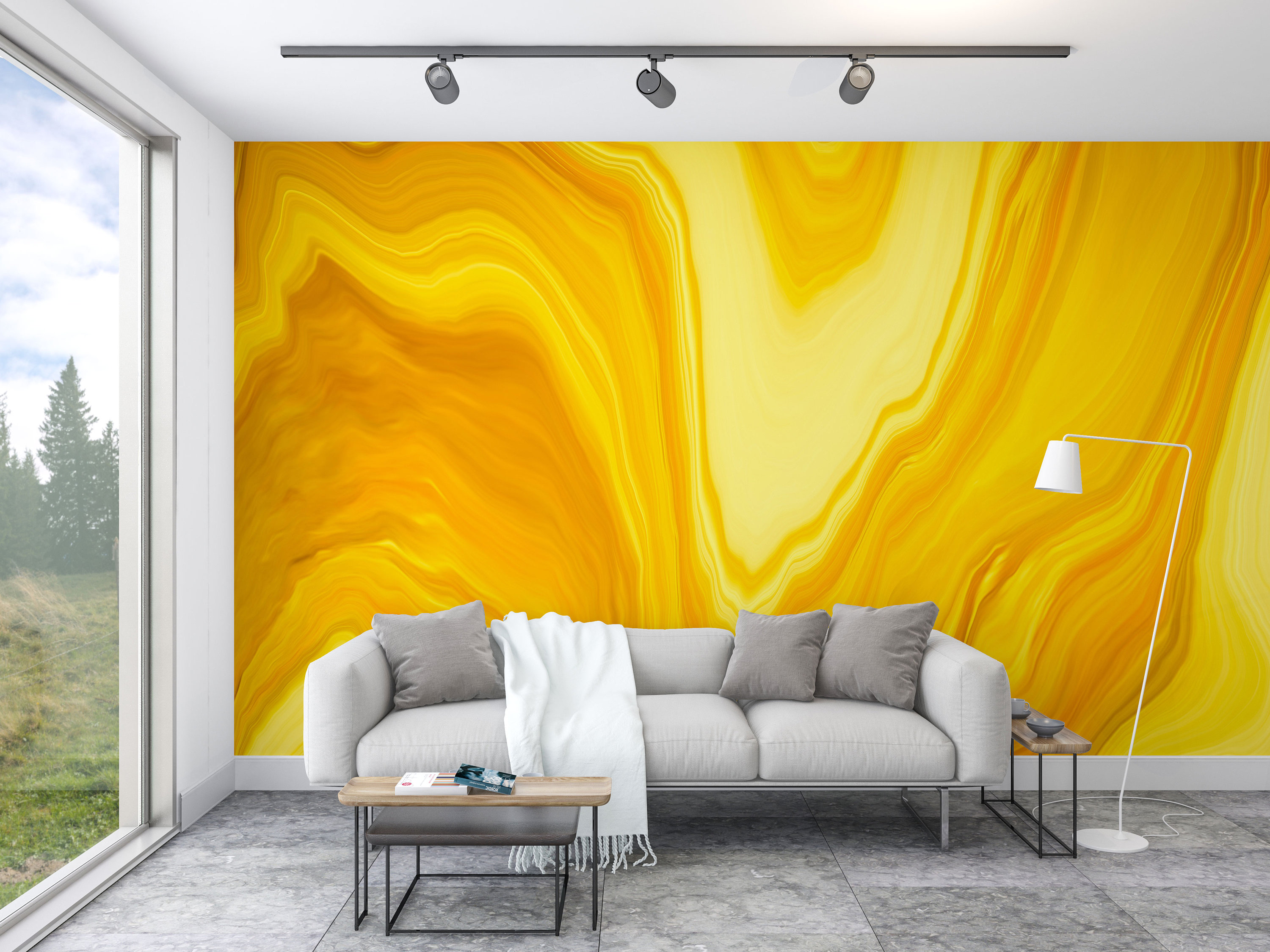 Bright Yellow Marble Peel and Stick Abstract Colorful Marble - Etsy