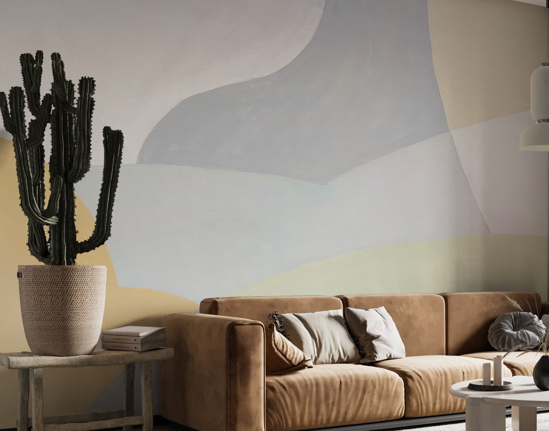 Abstract Earth Tones Wallpaper Mural: Modern Minimalist Wall Art - Etsy